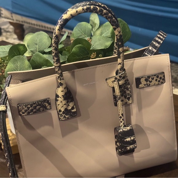 Yves Saint Laurent | Bags | Saint Laurent Calfskin Python Embossed Baby ...